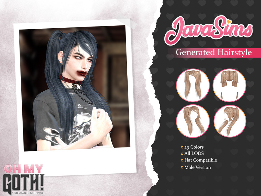The Sims Resource - Oh My Goth - Generated (Male Hairstyle)
