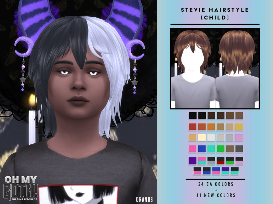 The Sims Resource - Oh My Goth! - Stevie Hairstyle (Child)