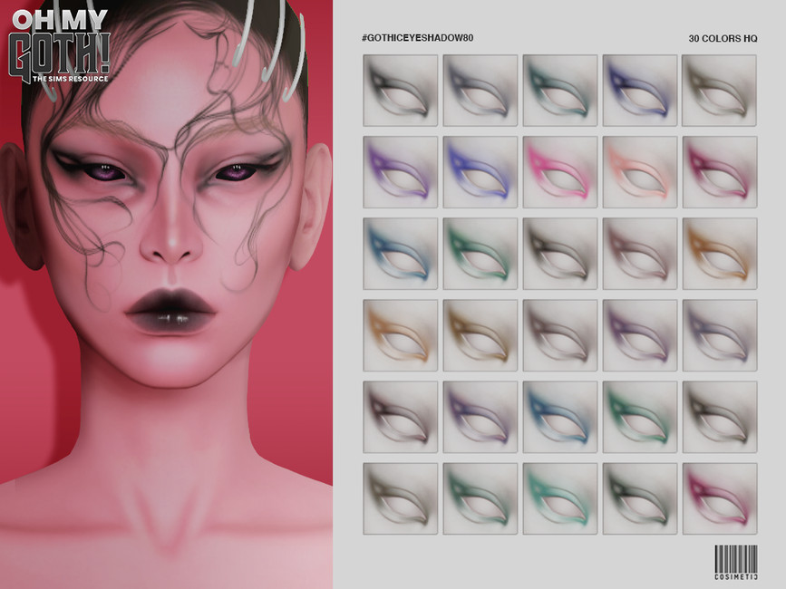 The Sims Resource - Oh My Goth | Gothic Eyeshadow | N80