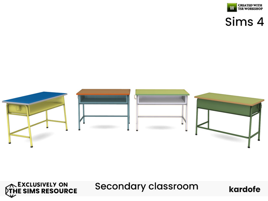 The Sims Resource - kardofe_Secondary classroom_School desk