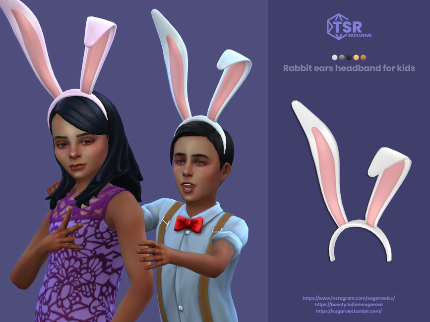 The Sims Resource - Rabbit ears headband for kids