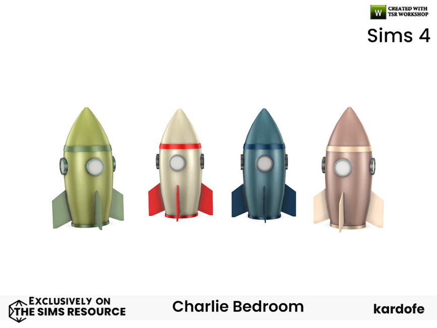The Sims Resource - kardofe_Charlie Bedroom_Rocket