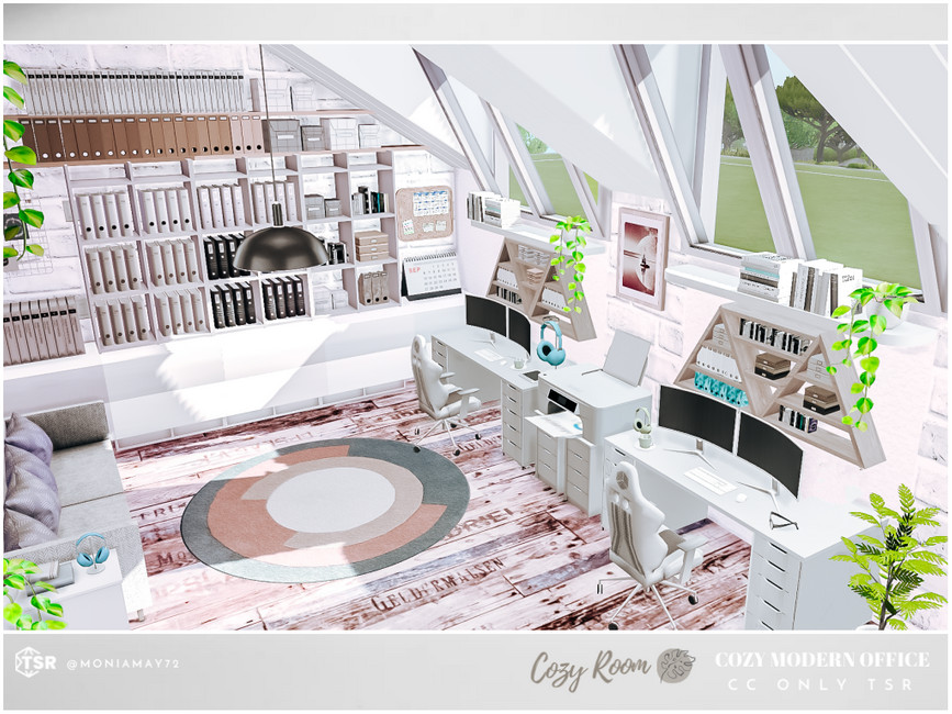 The Sims Resource - Cozy Modern Office CC only TSR