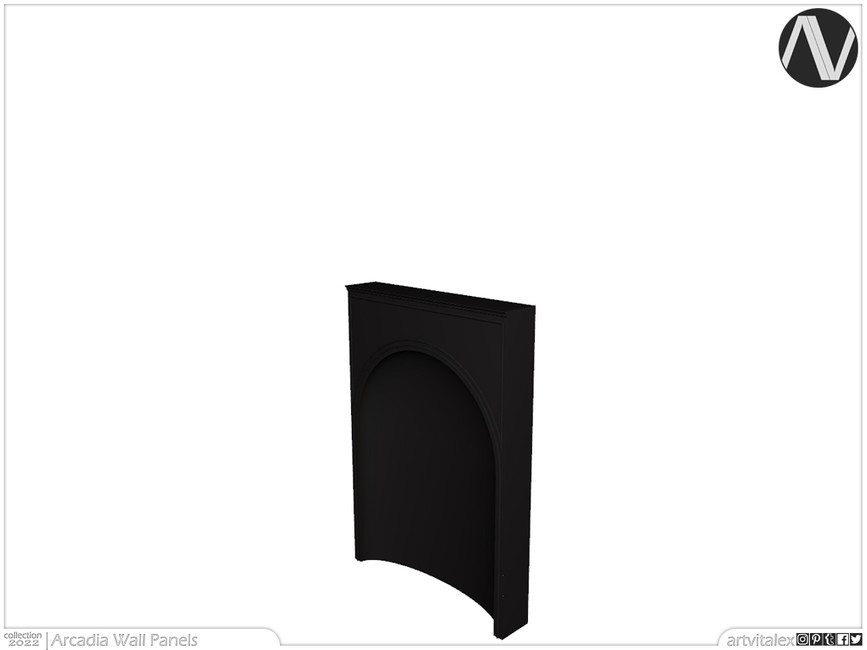 The Sims Resource - Arcadia Wall Panel Arch Niche Short