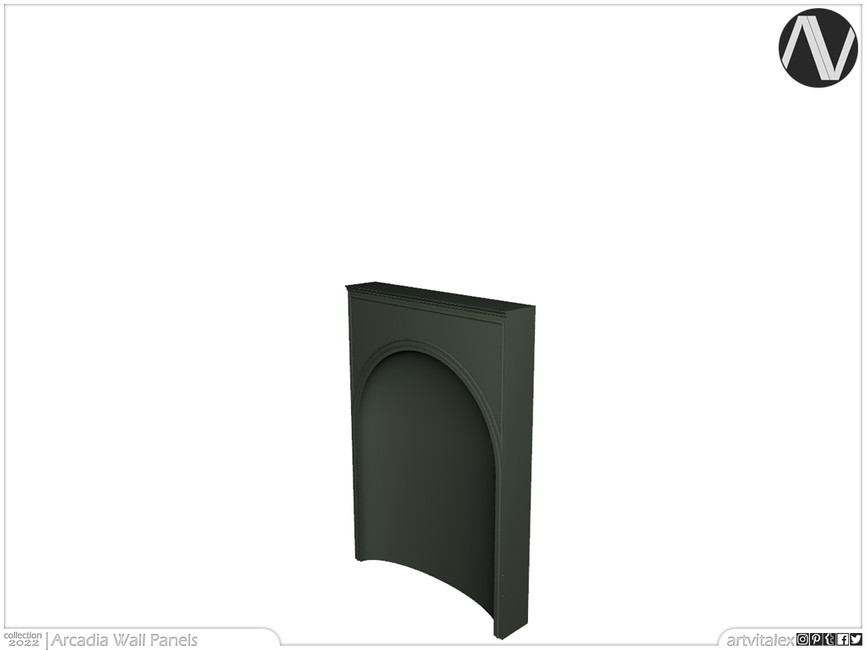 The Sims Resource - Arcadia Wall Panel Arch Niche Short
