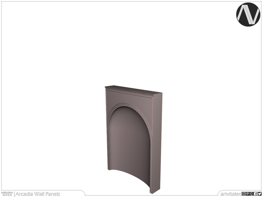 The Sims Resource - Arcadia Wall Panel Arch Niche Short