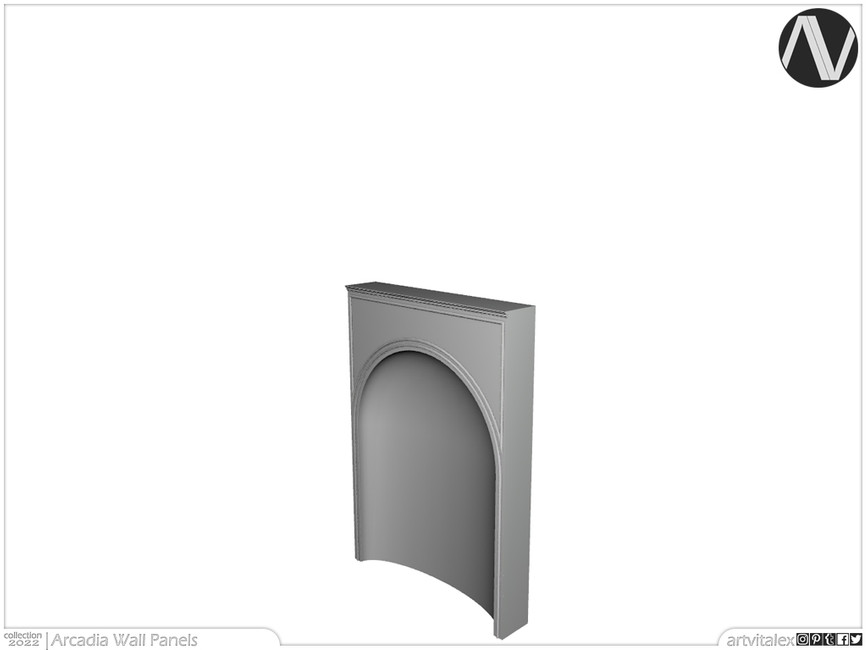 The Sims Resource - Arcadia Wall Panel Arch Niche Short