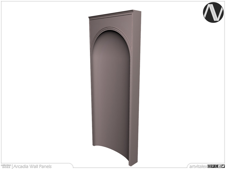 The Sims Resource - Arcadia Wall Panel Arch Niche Tall
