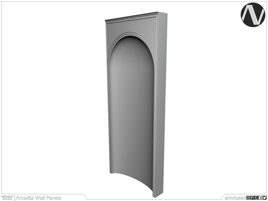 The Sims Resource - Arcadia Wall Panel Arch Niche Tall