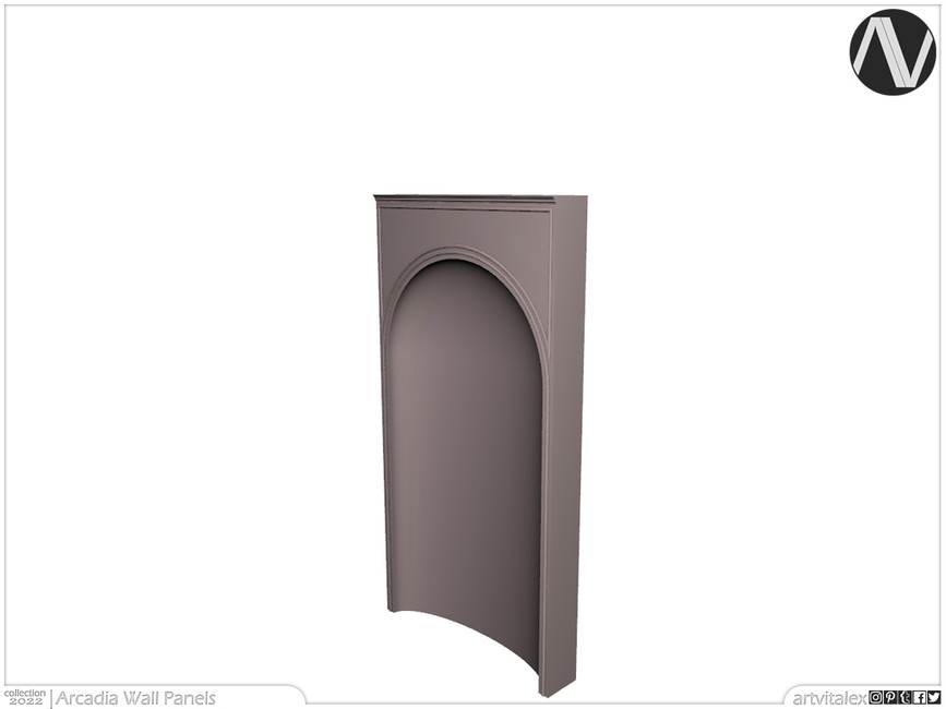 The Sims Resource - Arcadia Wall Panel Arch Niche Medium