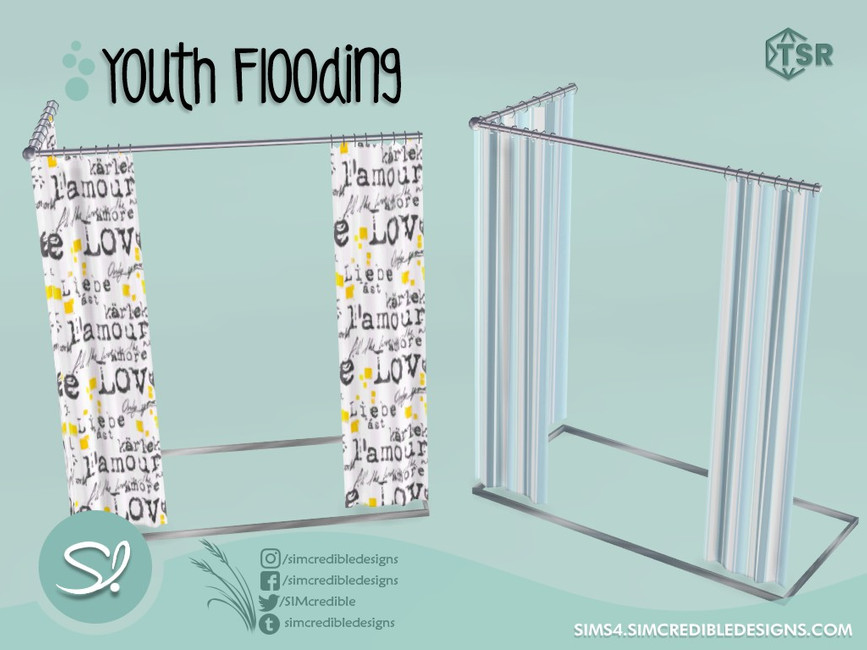 The Sims Resource - Youth Flooding shower curtain