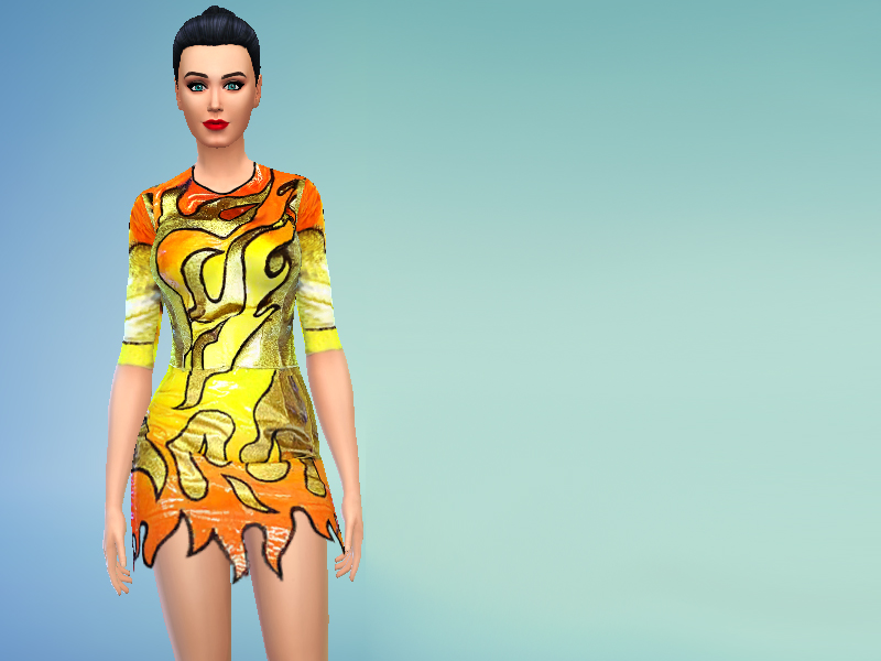 The Sims Resource | Katy Perry's fire dress from Super Bowl
