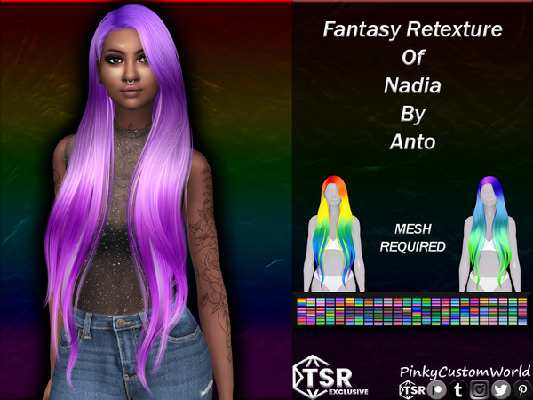 The Sims Resource | Fantasy Retexture of Nadia hair by Anto