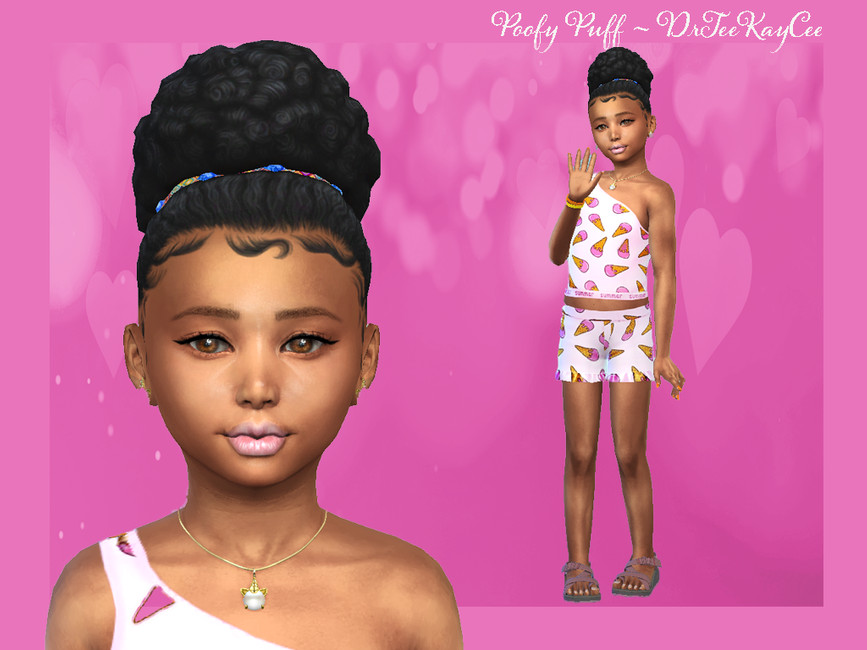 The Sims Resource - Poofy Puffy Hair ~ Base Compatible