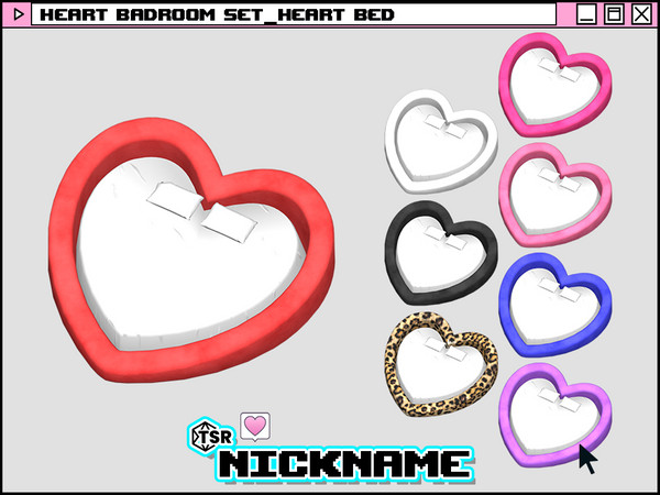 The Sims Resource | heart badroom set_heart bed
