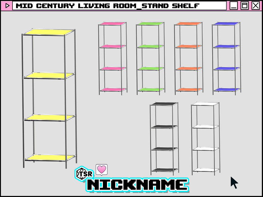The Sims Resource - MID CENTURY MODERN living room_stand shelf