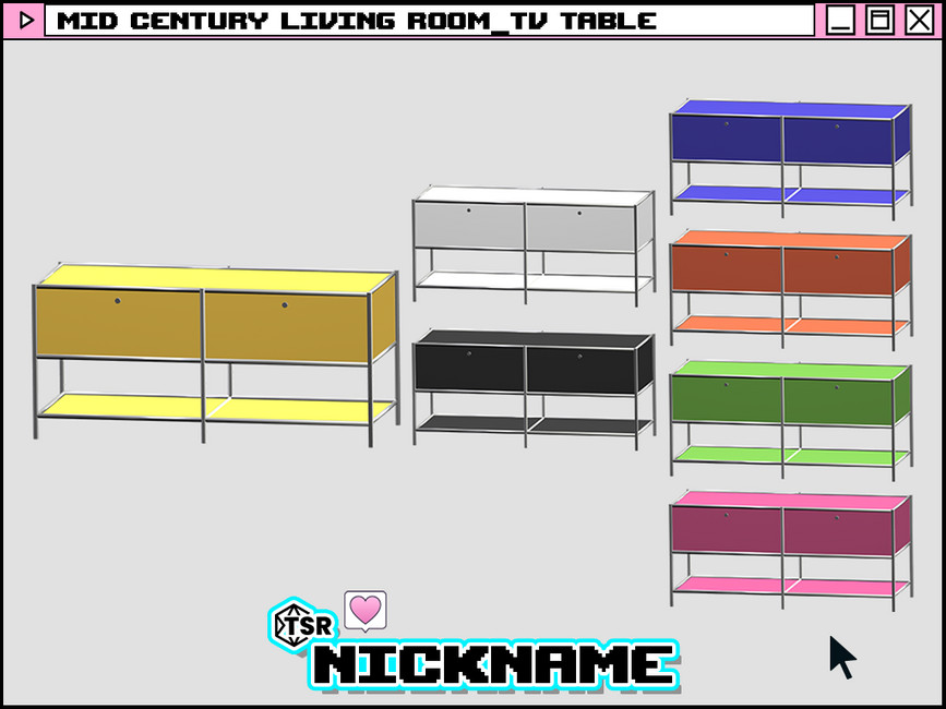 The Sims Resource - MID CENTURY MODERN living room_tv table