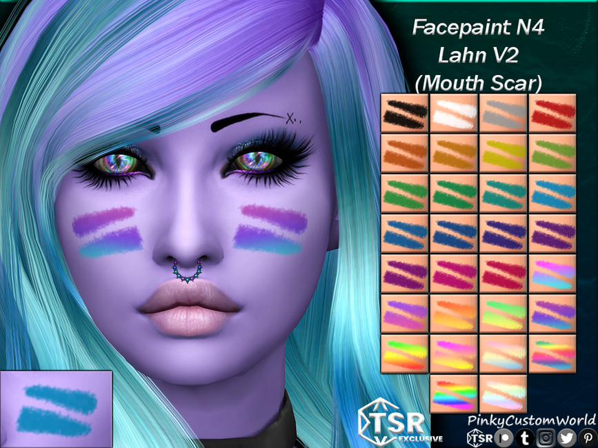 The Sims Resource - Facepaint N4 - Lahn V2 (Mouth Scar)
