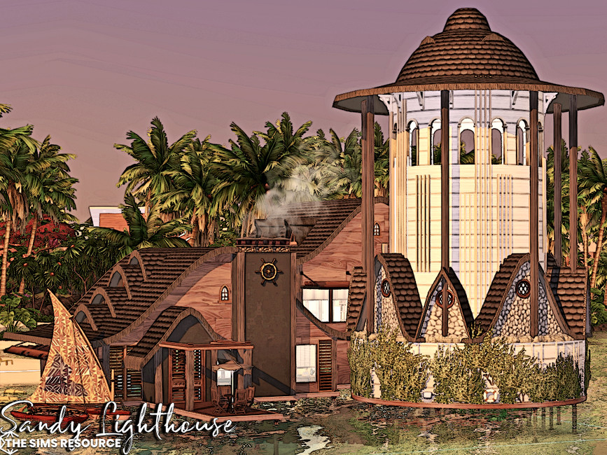 The Sims Resource - Sandy Lighthouse | noCC