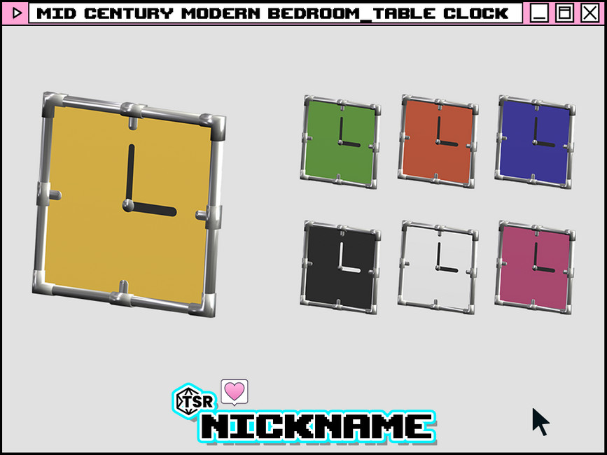 The Sims Resource - MID CENTURY MODERN bedroom_table clock