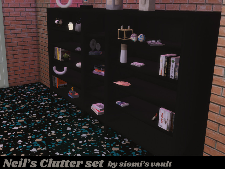 The Sims Resource - Neil's Clutter Bookcase by Siomi's Vault