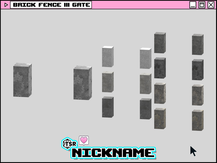 The Sims Resource - brick fence lll gate