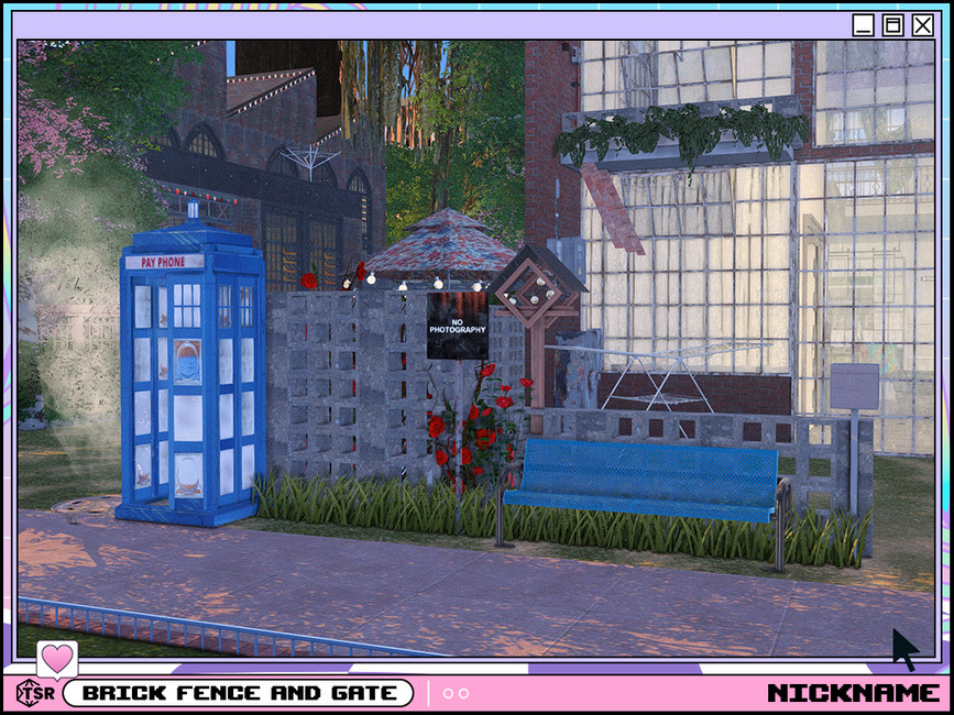 The Sims Resource - brick fence and gate