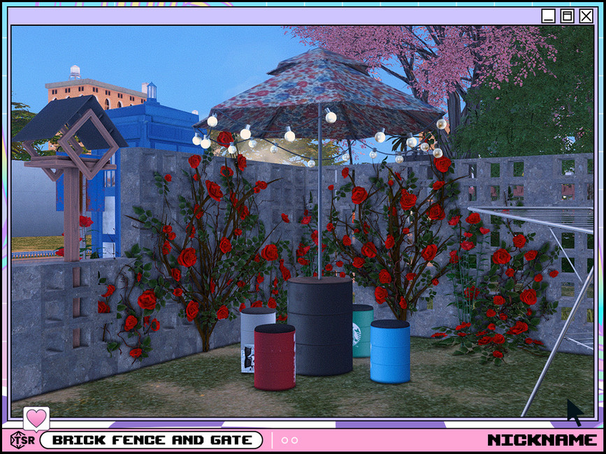 The Sims Resource - brick fence and gate