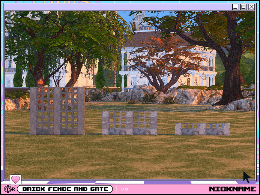 The Sims Resource - brick fence and gate