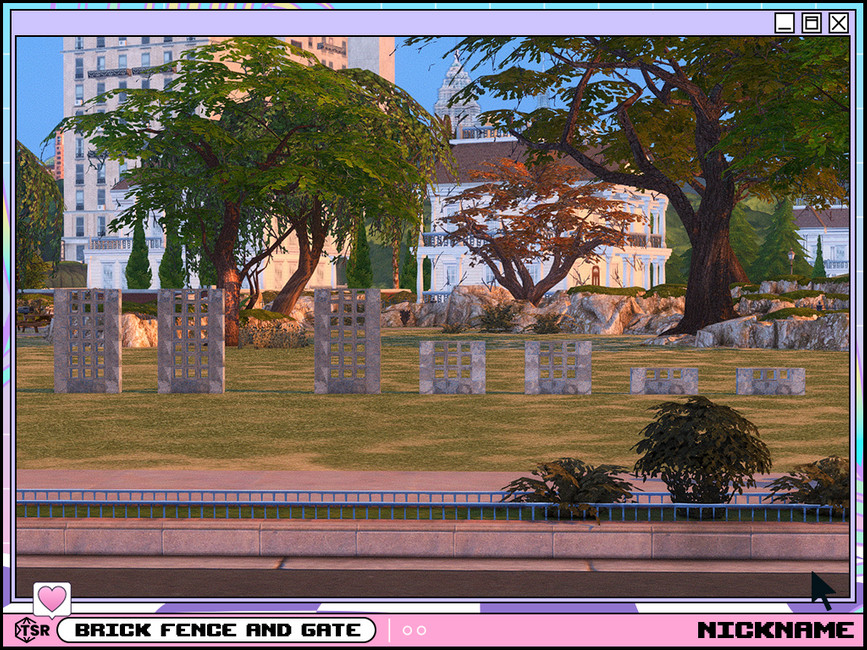 The Sims Resource - brick fence and gate