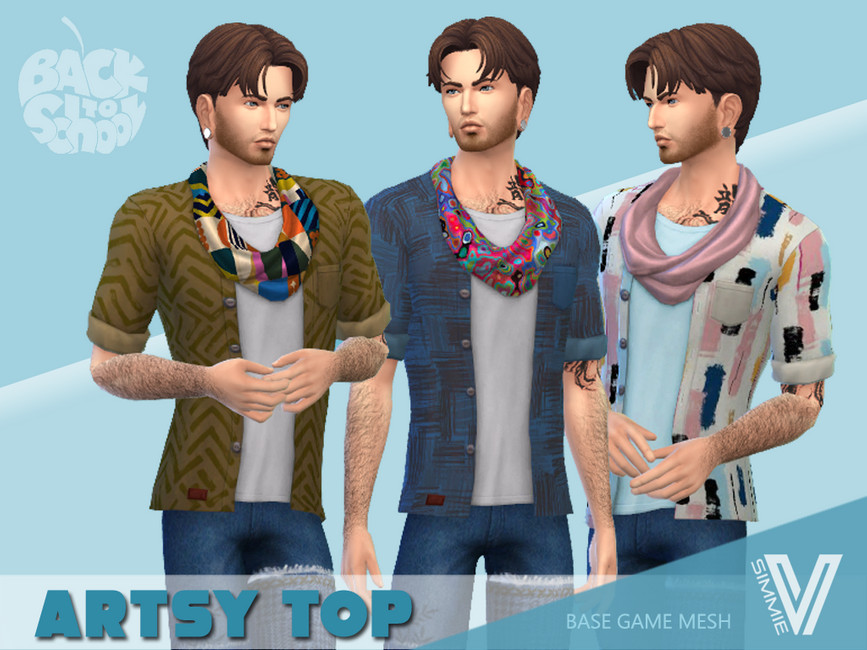 The Sims Resource - Back to School Artsy Top