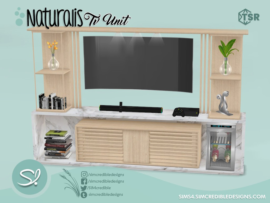 The Sims Resource - Naturalis TV Unit Shelves TV Stand