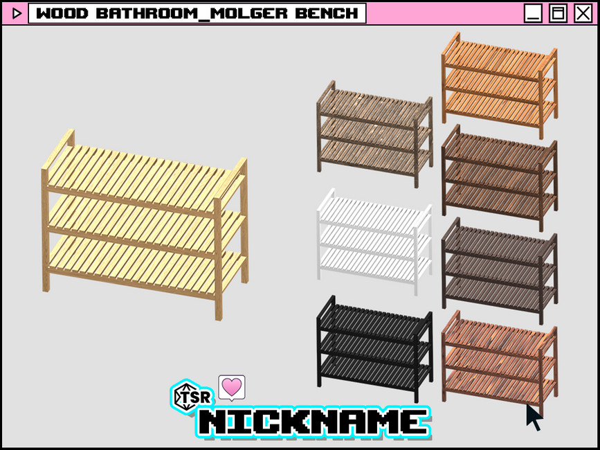 The Sims Resource - wood bathroom_molger bench