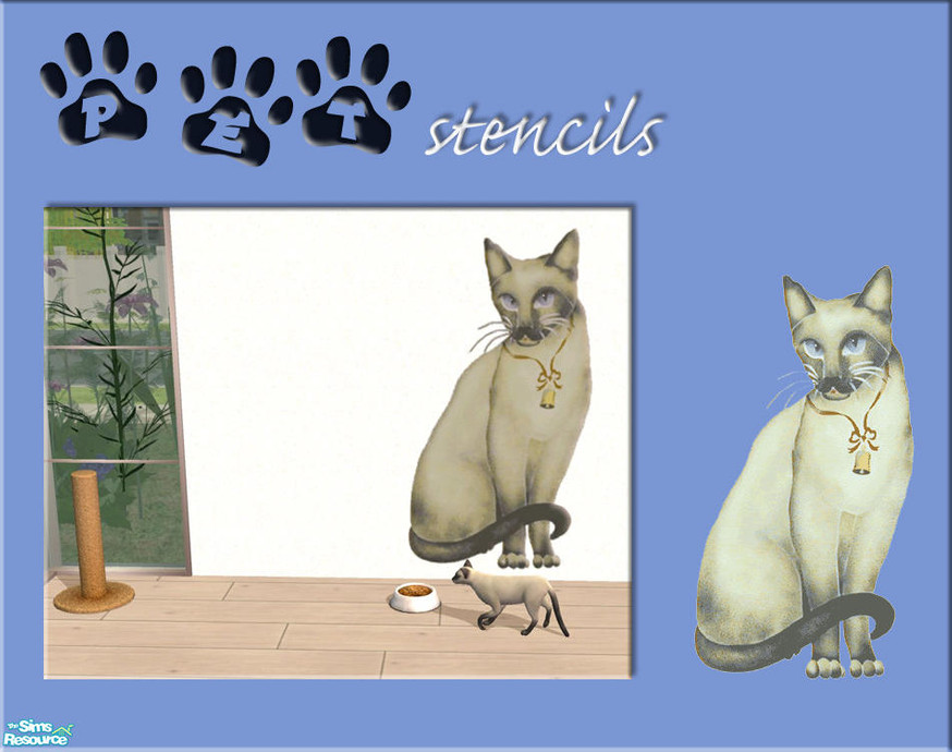 The Sims Resource | Pet stencils.... Siamese cat