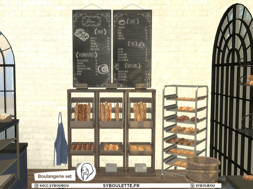 The Sims Resource - Patreon Release - Boulangerie set part 1: Furnitures