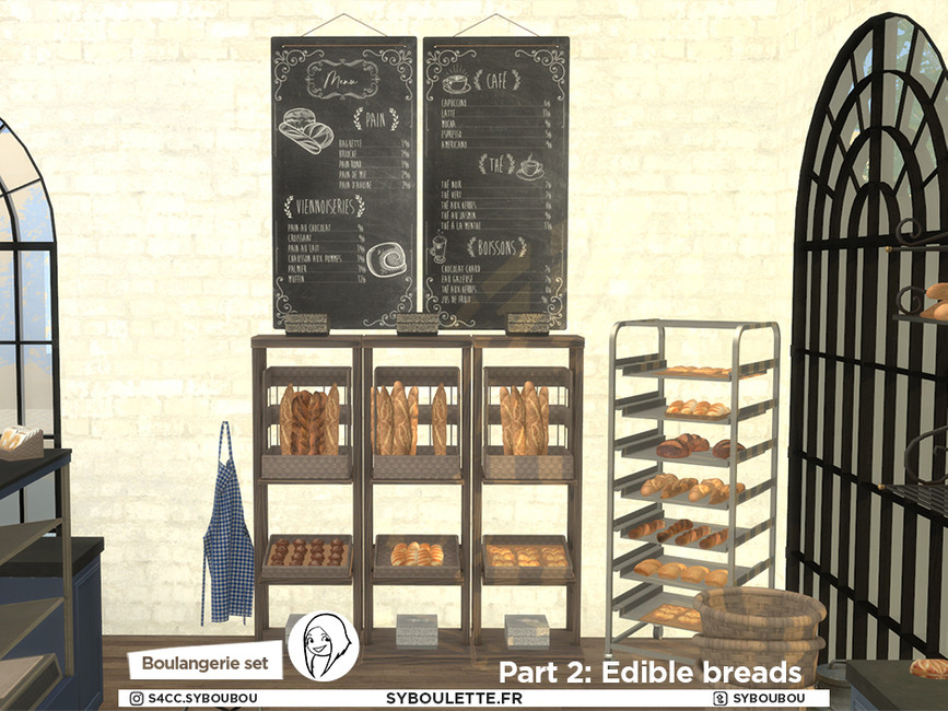 The Sims Resource - Scripted Patreon - Boulangerie set part 2: Edible bread