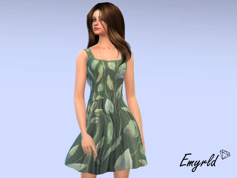 The Sims Resource | Tulle Leaf Dress (requires Seasons)