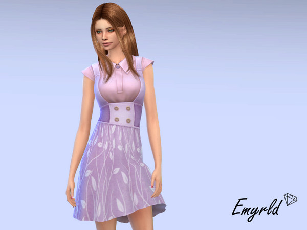 The Sims Resource | Purple Leaves Dress (requires Dream Home Decorator)