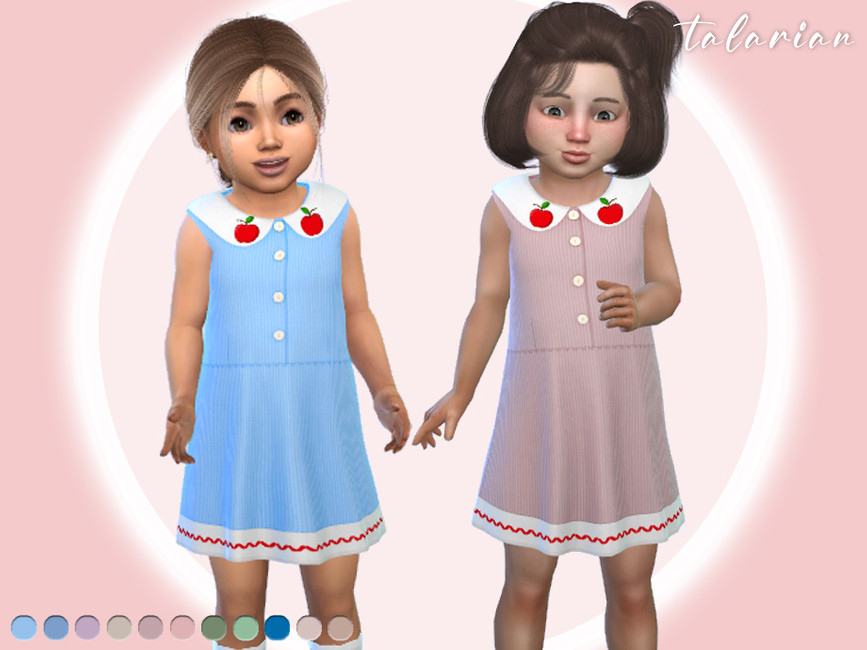 The Sims Resource - Alice collared striped dress