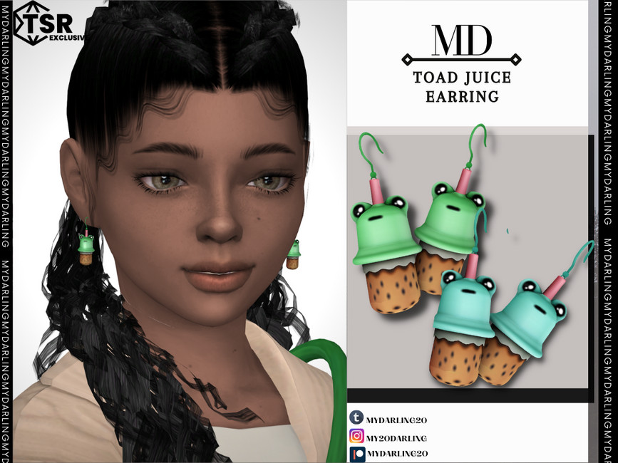 The Sims Resource - CHILD TOAD JUICE EARRINGS
