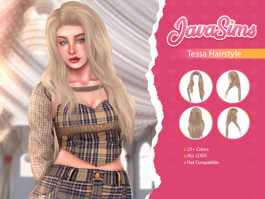 The Sims Resource - Tessa (Hairstyle)