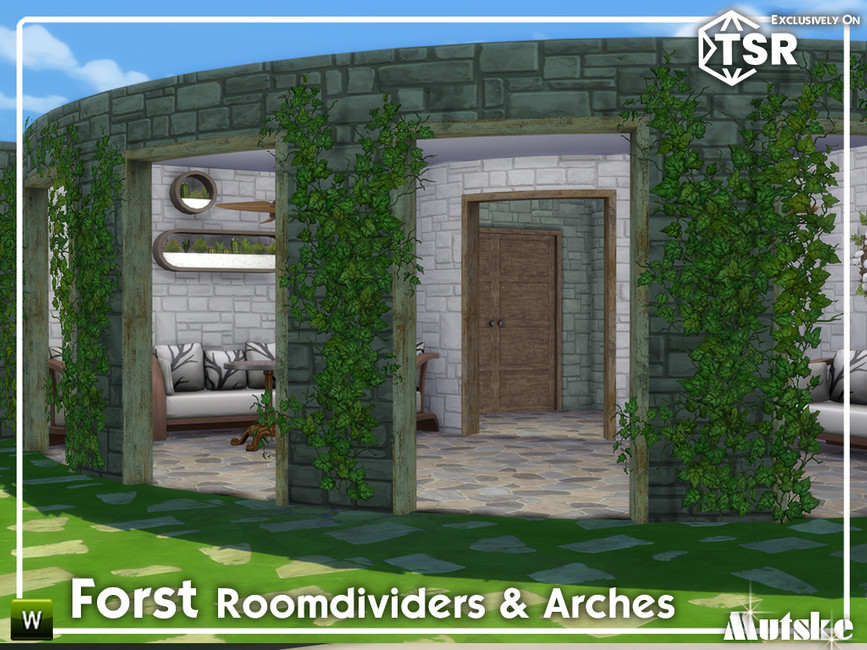The Sims Resource - Forst Curved Bookcases and Arches Model 7