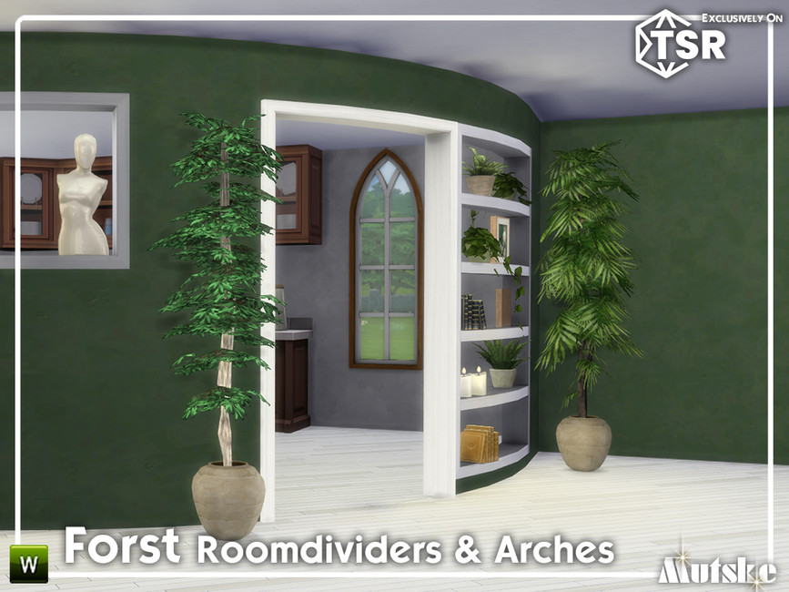 The Sims Resource - Forst Curved Bookcases and Arches Model 5