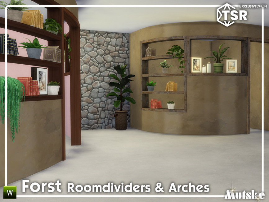 The Sims Resource - Forst Curved Bookcases and Arches Model 3