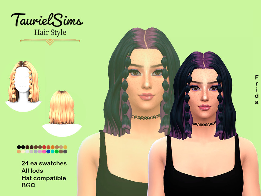 The Sims Resource - Frida-Hairstyle