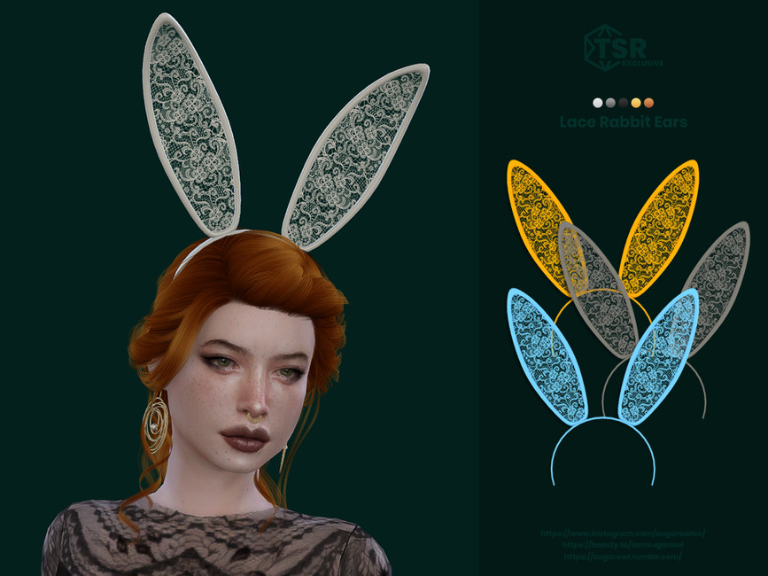 The Sims Resource - Lace Rabbit ears