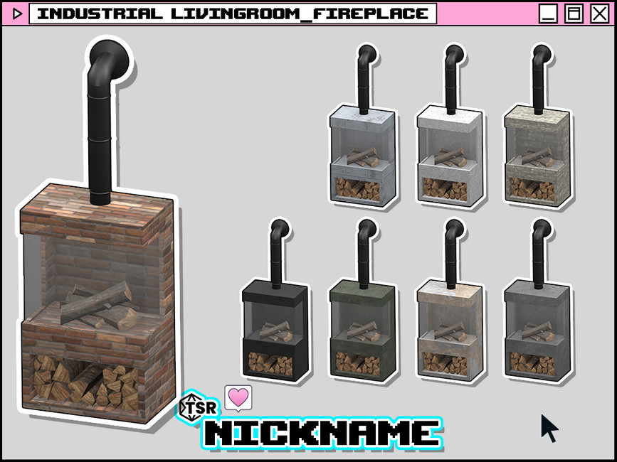 The Sims Resource - industrial livingroom_fireplace