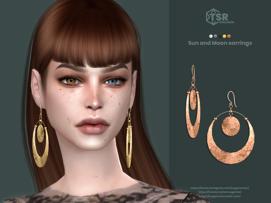 The Sims Resource - Sun and Moon earrings