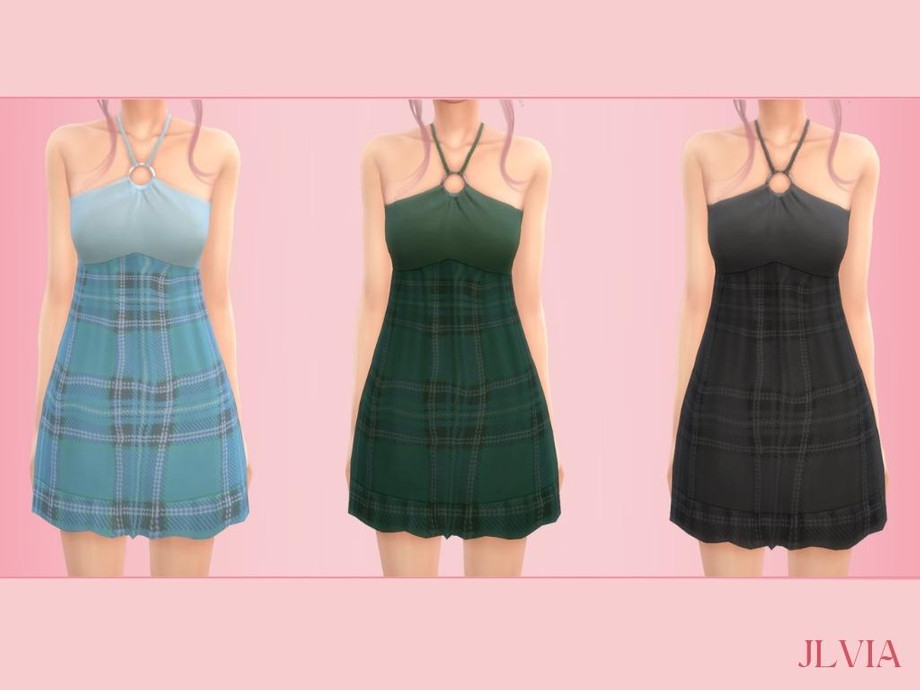 The Sims Resource | Y2k Halter Dress