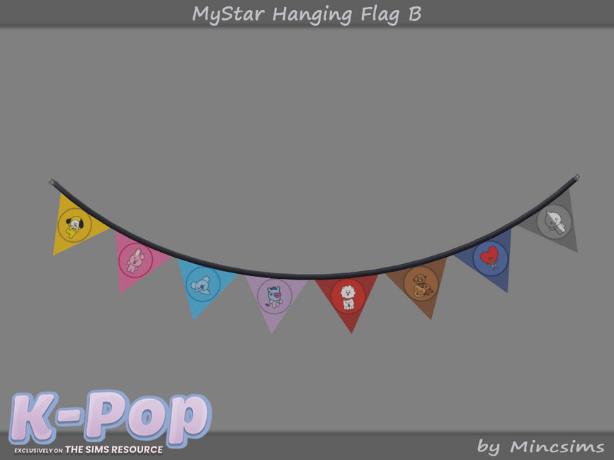 The Sims Resource - MyStar Hanging Flag B